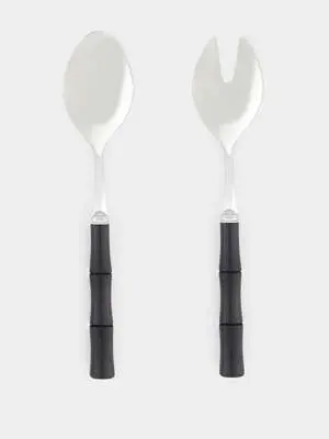 CAPDECO Byblos Bamboo Salad Serving Set - Black