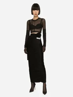 Dolce & Gabbana Belted Jersey Skirt - Black