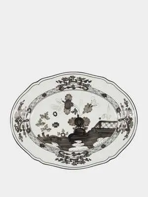 GINORI 1735 Ginori 1735 Oriente Italiano Albus Oval Platter Black