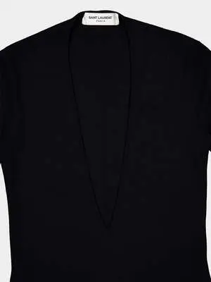 Saint Laurent Plunge Maxi Dress