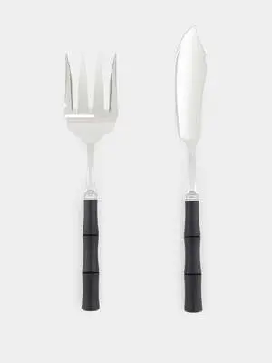 CAPDECO Byblos Bamboo Fish Servers - Black
