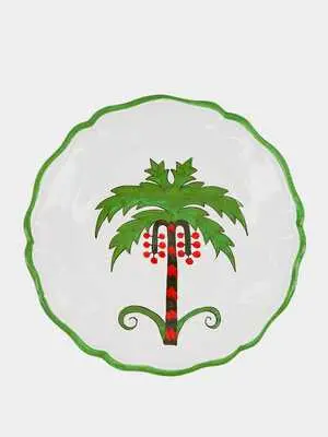 LES-OTTOMANS Sopho Tropical Dinner Plate - Black