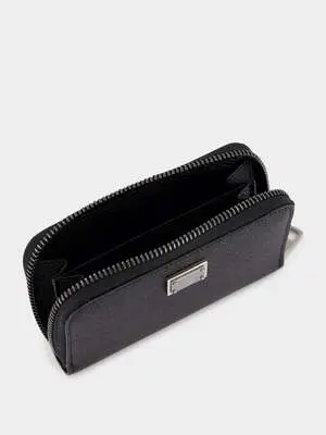 Dolce & Gabbana Small Calfskin Zip-around Logo Tag Wallet