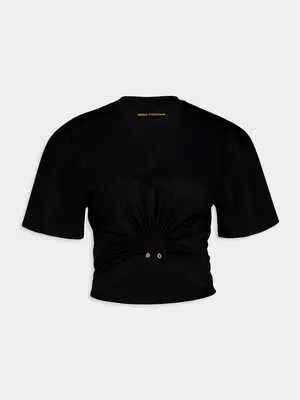 Rabanne Jersey T-shirt With Ring Detail - Black