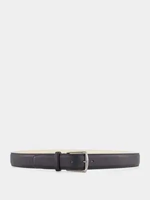 AURELIEN Grained Leather Belt - Black