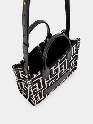 Balmain B-army Monogrammed Jacquard Tote Bag