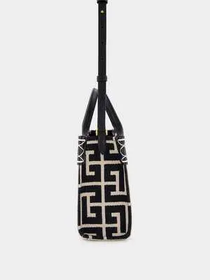Balmain B-army Monogrammed Jacquard Tote Bag