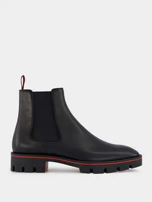 CHRISTIAN LOUBOUTIN Alpinosol Calf Leather Ankle Boots - Black