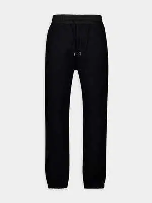 Saint Laurent Logo Embroidered Fleece Sweatpants - Black
