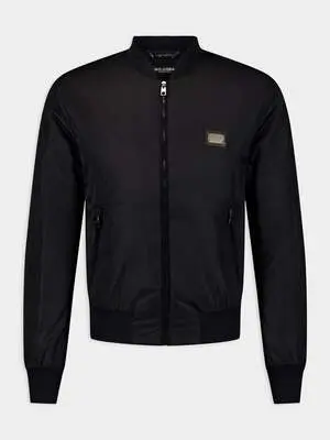 Dolce & Gabbana Logo Plaque Bomber Jacket - Black