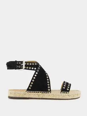 Isabel Marant Étoile Illya Studded Suede Sandals - Black