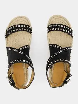 Isabel Marant Étoile Illya Studded Suede Sandals - Black