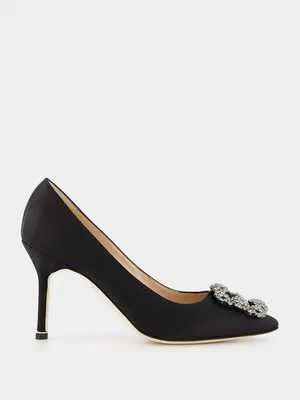 Manolo Blahnik Hangisi 90mm Jewel Buckle Pumps - Black