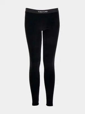 TOM FORD Lustrous Velour Leggings - Black