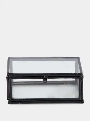 Madam Stoltz Handmade Rectangular Glass Box - Black