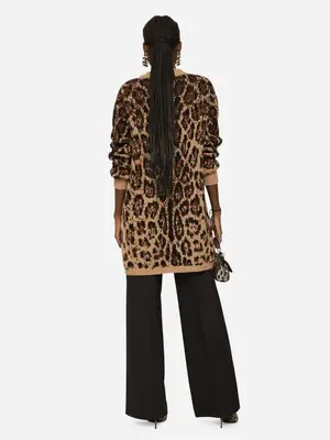 Dolce & Gabbana Leopard Design Wool And Cashmere Cardigan