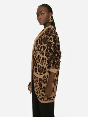 Dolce & Gabbana Leopard Design Wool And Cashmere Cardigan