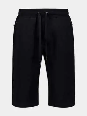 Dolce & Gabbana Dg Essentials Logo-plaque Jersey Shorts - Black