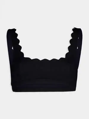Marysia Scalloped Bikini Top - Black