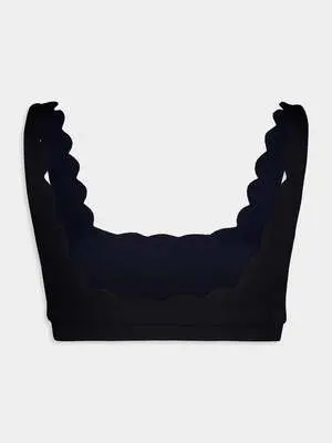 Marysia Scalloped Bikini Top - Black