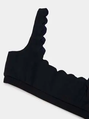 Marysia Scalloped Bikini Top - Black