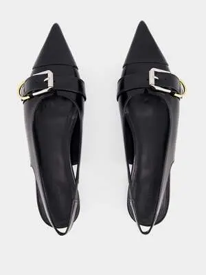 Givenchy Voyou Flat Slingbacks - Black