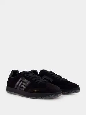 Balmain Suede And Patent Leather Sneakers - Black