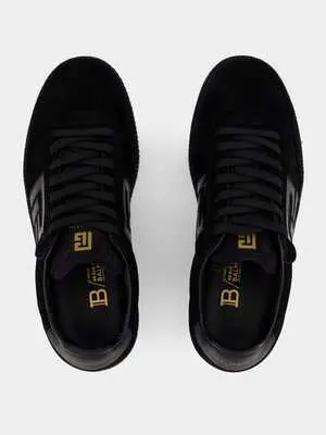 Balmain Suede And Patent Leather Sneakers - Black