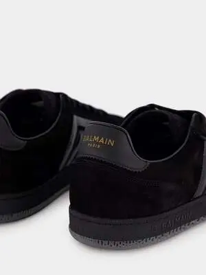 Balmain Suede And Patent Leather Sneakers - Black