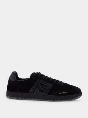 Balmain Suede And Patent Leather Sneakers - Black