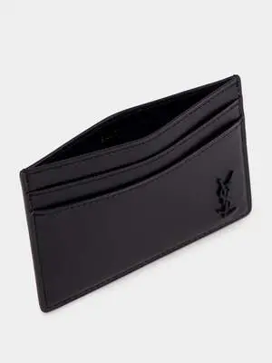 Saint Laurent Matte Leather Card Case - Black
