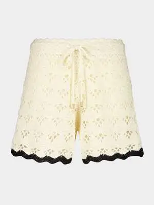 Zimmermann Rhiannon Crochet Shorts Cream
