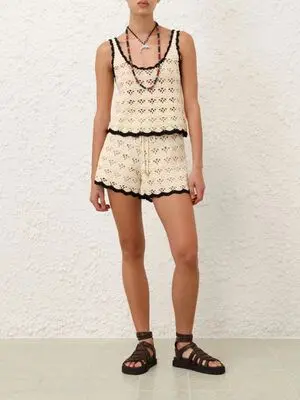 Zimmermann Rhiannon Crochet Shorts - Cream