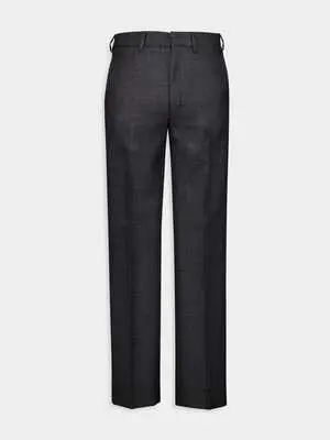 Prada Prince Of Wales Check Virgin Wool Trousers - Black