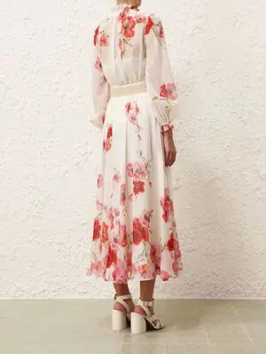 Zimmermann Floral Maxi Skirt - Cream