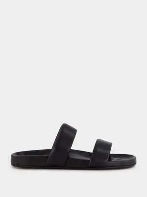 Saint Laurent Nichols Leather Slides - Black