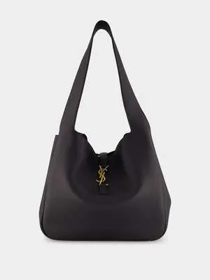 Saint Laurent Le 5 À 7 Bea Grained Leather Tote Black