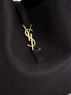 Saint Laurent Le 5 À 7 Bea Grained Leather Tote - Black