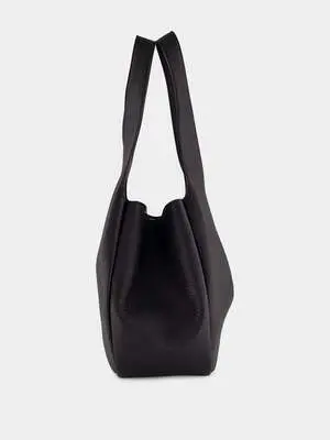 Saint Laurent Le 5 À 7 Bea Grained Leather Tote - Black