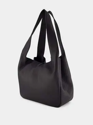 Saint Laurent Le 5 À 7 Bea Grained Leather Tote - Black