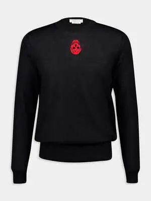 Alexander McQueen Inverted Skull Crew Neck Jumper - Black