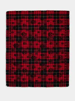 Alexander McQueen Tartan Skull Scarf - Black