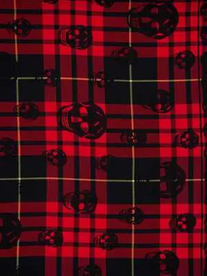 Alexander McQueen Tartan Skull Scarf - Black