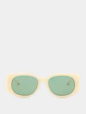 Casablanca The Memphis Rectangle Sunglasses - Cream