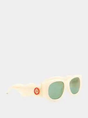 Casablanca The Memphis Rectangle Sunglasses - Cream