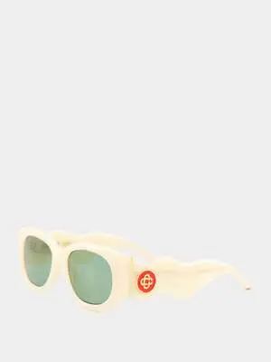 Casablanca The Memphis Rectangle Sunglasses - Cream