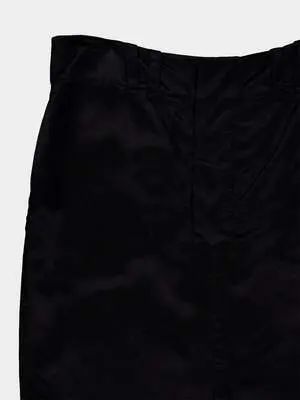 Saint Laurent Silk Crepe De Chine Midi Skirt - Black