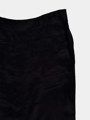 Saint Laurent Silk Crepe De Chine Midi Skirt - Black