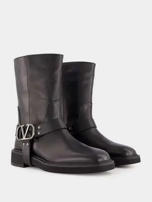 Valentino Garavani Leather Biker Boots