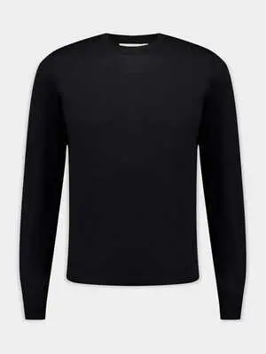 PIACENZA CASHMERE 1733 Lightweight Merino Wool Crewneck Black